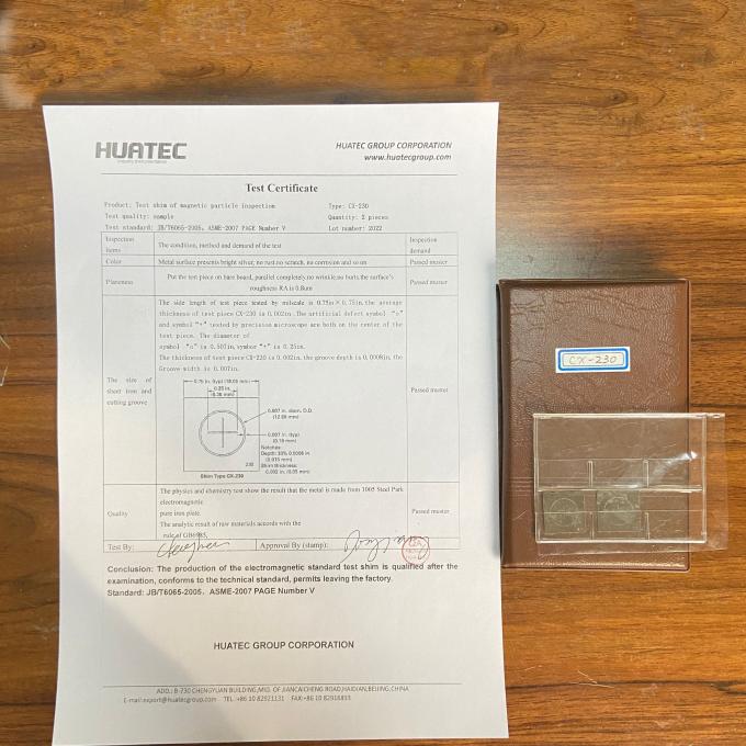 ตัวอย่างการทดสอบความรู้สึกแบบมาตรฐาน Qqi การตรวจสอบอนุภาคแม่เหล็ก Shim